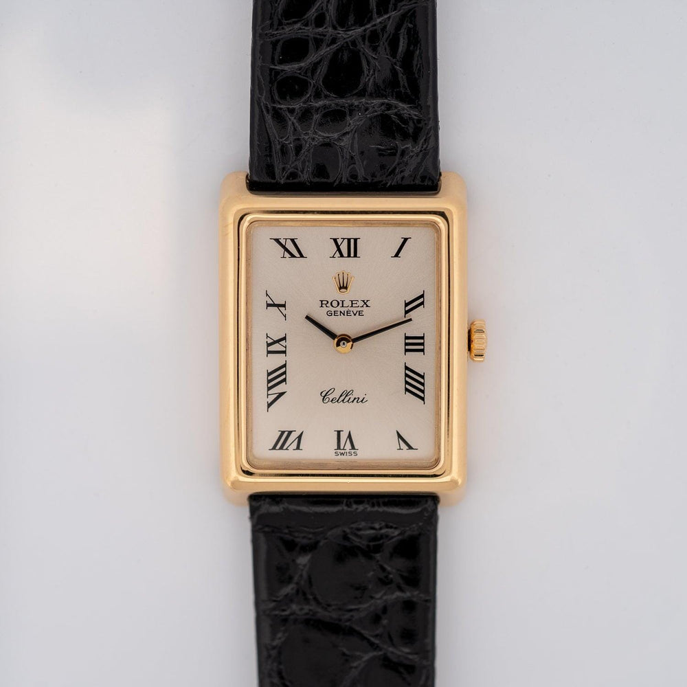 ROLEX Cellini 4103 Rectangle YG Silver Roman | ARBITRO